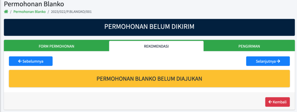 Permohonan Blanko - Dokumentasi V-Legal TRIC